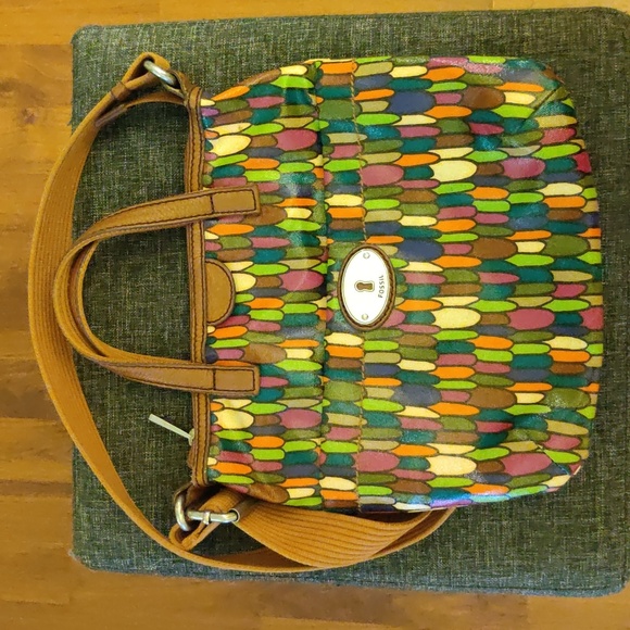 Fossil | Bags | Fossil Calypso Key Per Zb525 Multi Color Feather Print ...